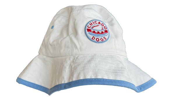 DOGS CIRCLE LOGO WHITE/BLUE BUCKET HAT – Chicago Dogs Team Store