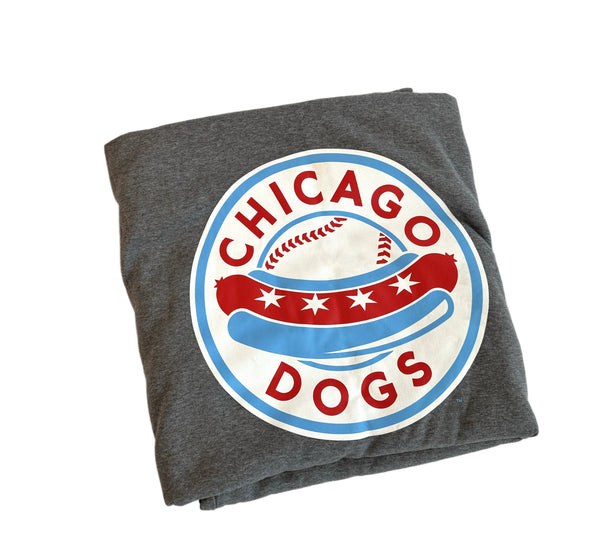 Chicago Dogs Primary Logo Sweatshirt Blanket - Heather Grey – Chicago ...