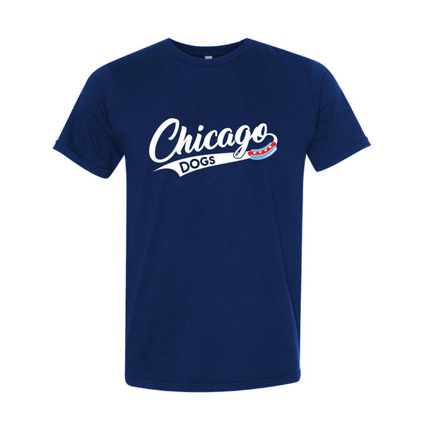 DOGS MEN'S SCRIPT LOGO SS TEE-NAVY – Chicago Dogs Team Store